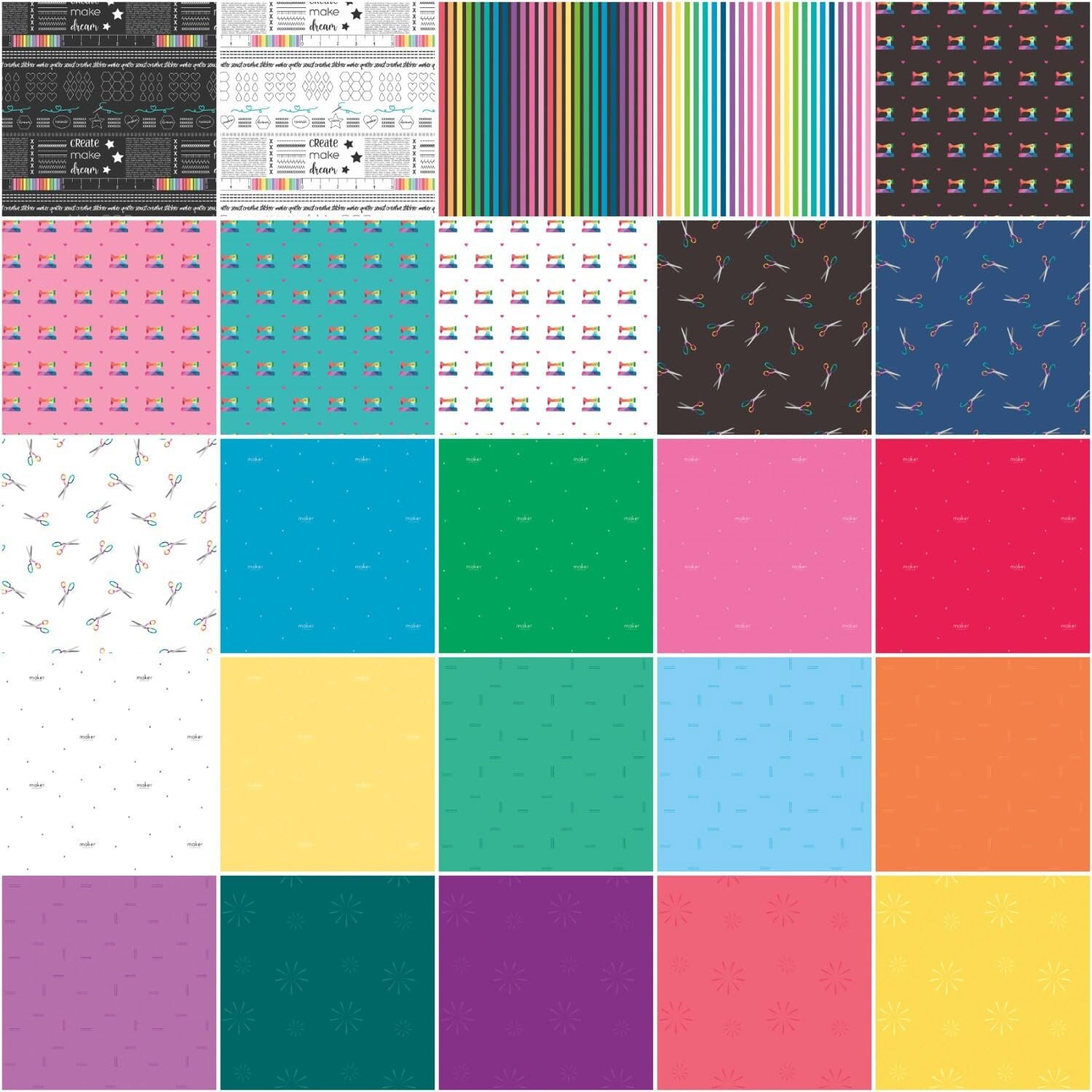Riley Blake Designs Kristy Lea Make Rolie Polie 40 2.5-inch Strips ...