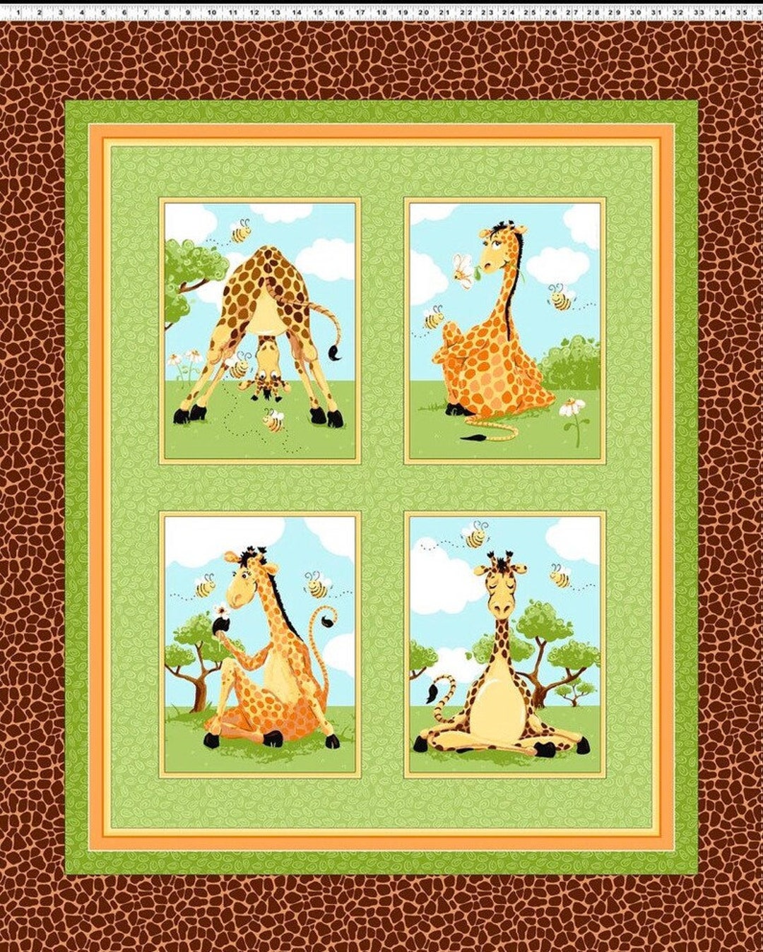 Susybee Zoe the Giraffe Quilt Block 36" Panel # SB20357-280 Sold by the ...