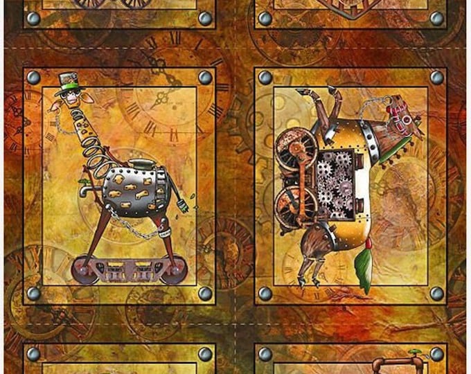 Quilting Treasures STEAMPUNK BLOCK PANEL Designer is Desirees Designs ...
