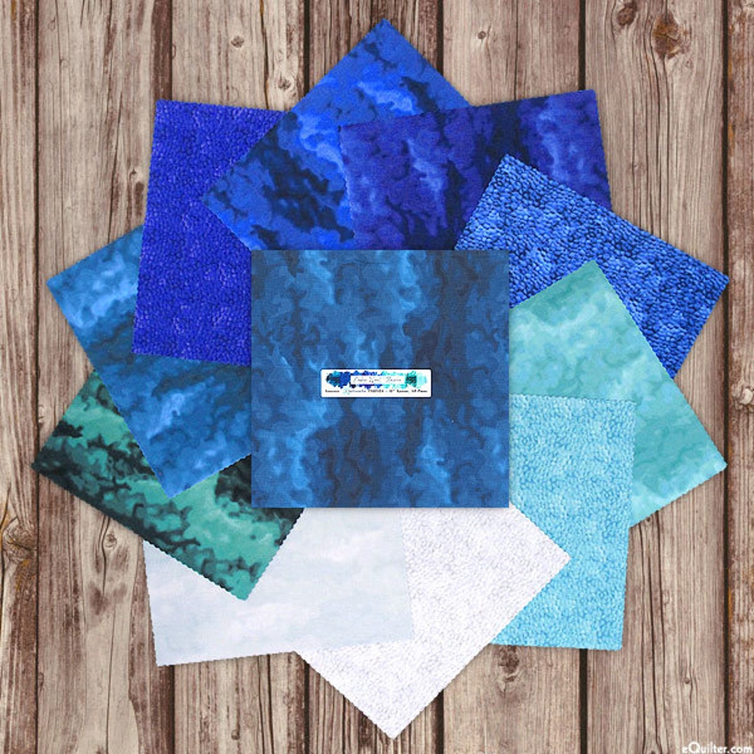 Clothworks Textiles Cedar West Basics - Fountain - 10" Squares- Sold by ...