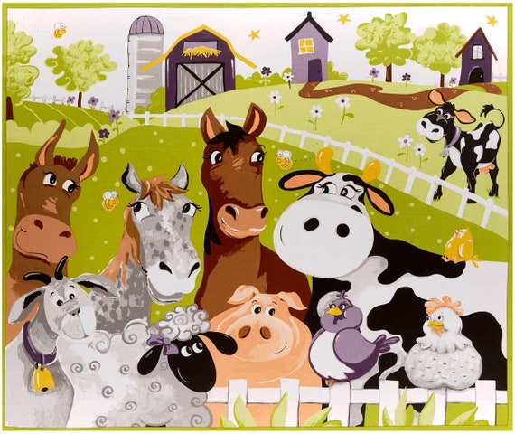 World of Susybee Barnyard Buddies Play Mat 36'' Panel | Etsy