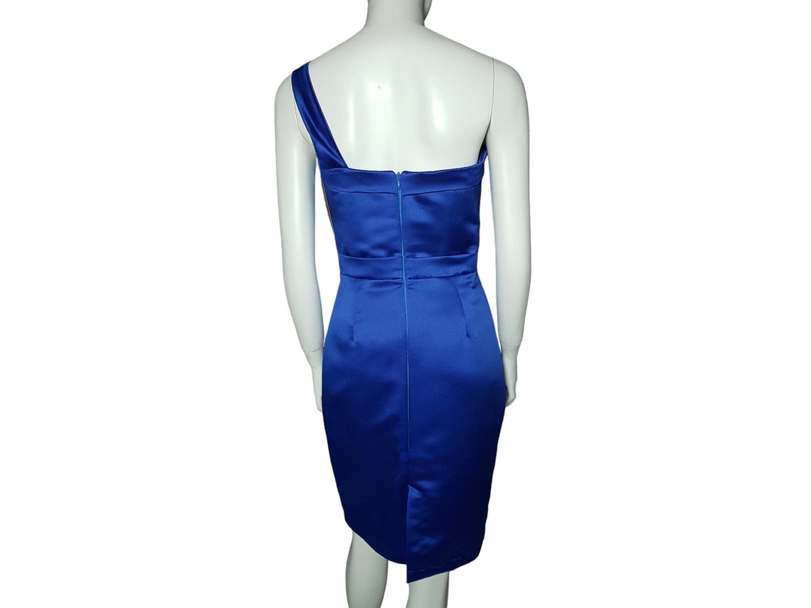 Royal Blue Satin Dress - Etsy
