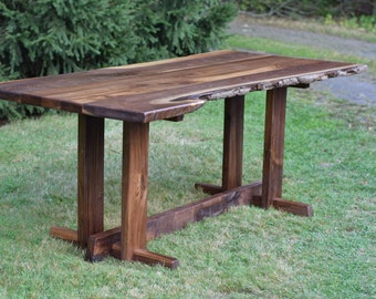 Walnut Butcher Block Waterfall Style Kitchen Island Waterfall | Etsy