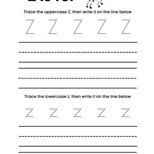 Alphabet Tracing Worksheet Digital Download - Etsy