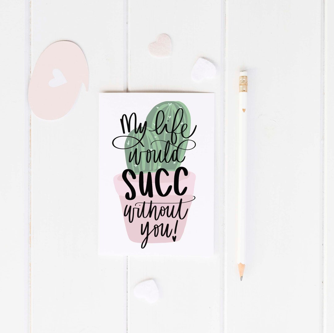 Succulent Card for Friendship Card for Anniversary Card for Cute Love ...