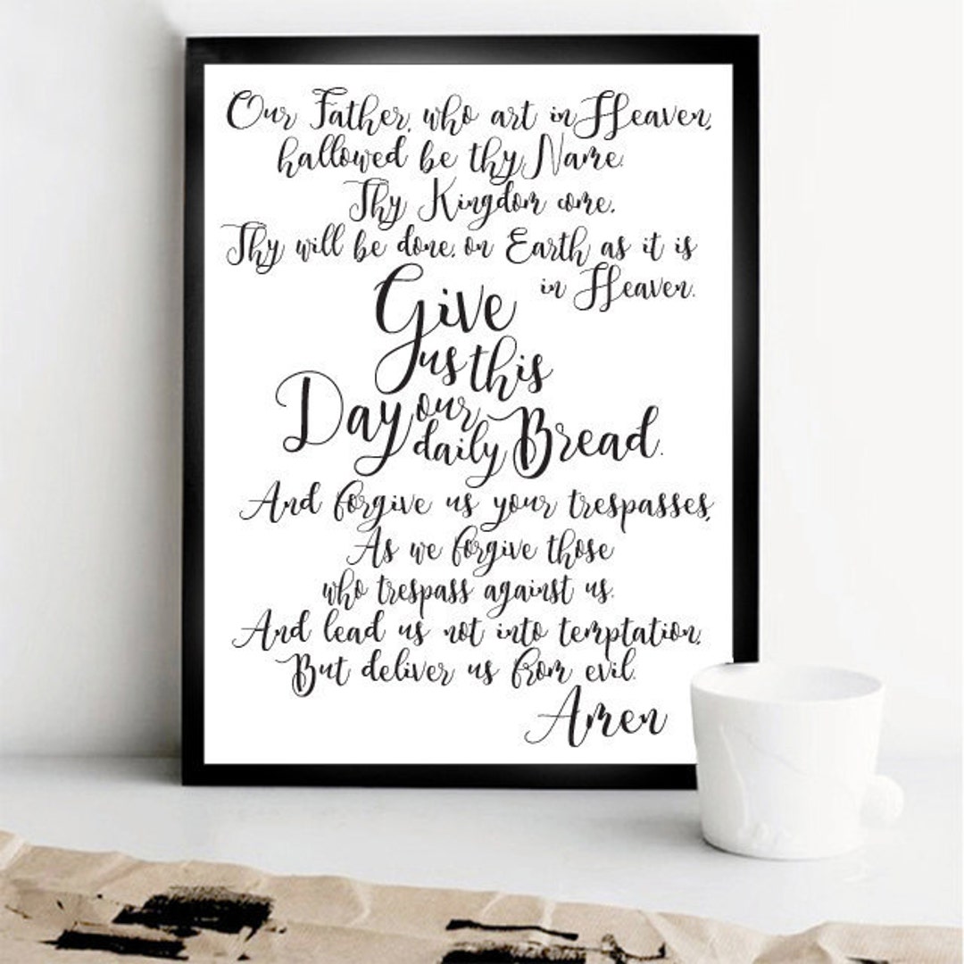Our Father Print- Typography Print- 8x10inch. Print- Home Decor ...
