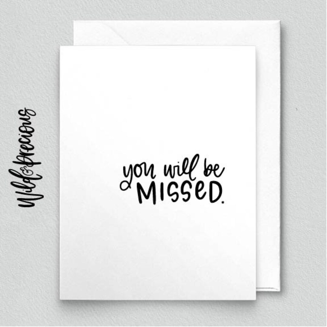 You Will Be Missed Card - Etsy