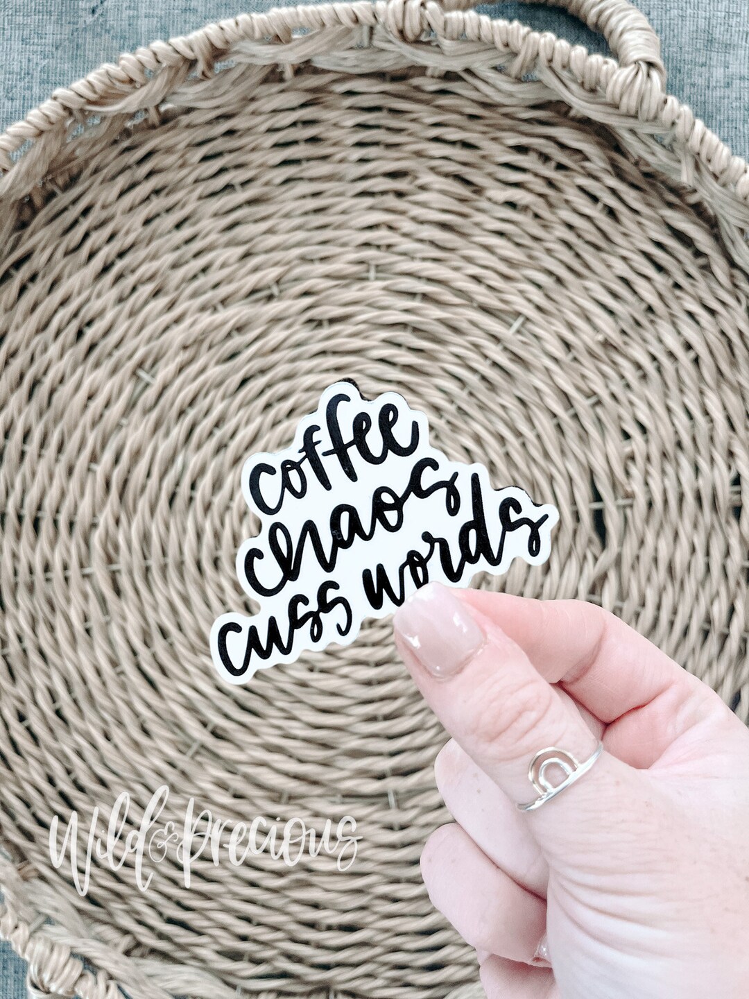 Coffee Chaos Cuss Words Sticker for Laptop Sticker for Water Bottle ...