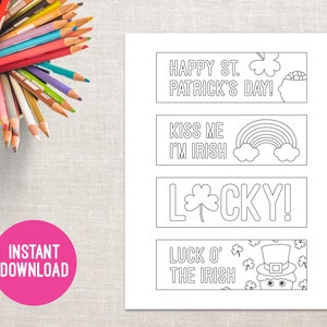 St. Patrick's Day Bookmarks, Coloring, Activities, Craft, Digital, for ...