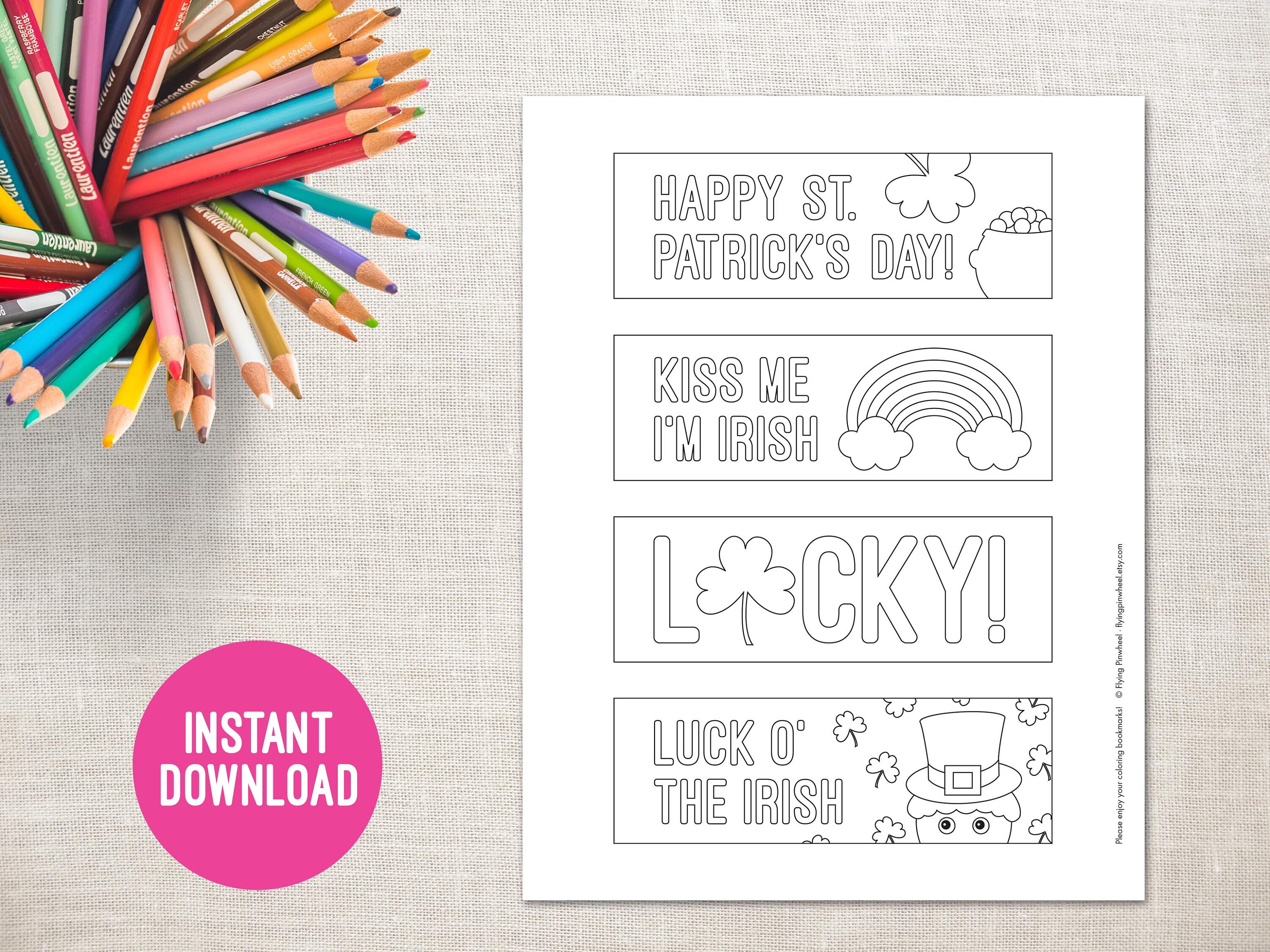 St. Patrick's Day Bookmarks, Coloring, Activities, Craft, Digital, for ...