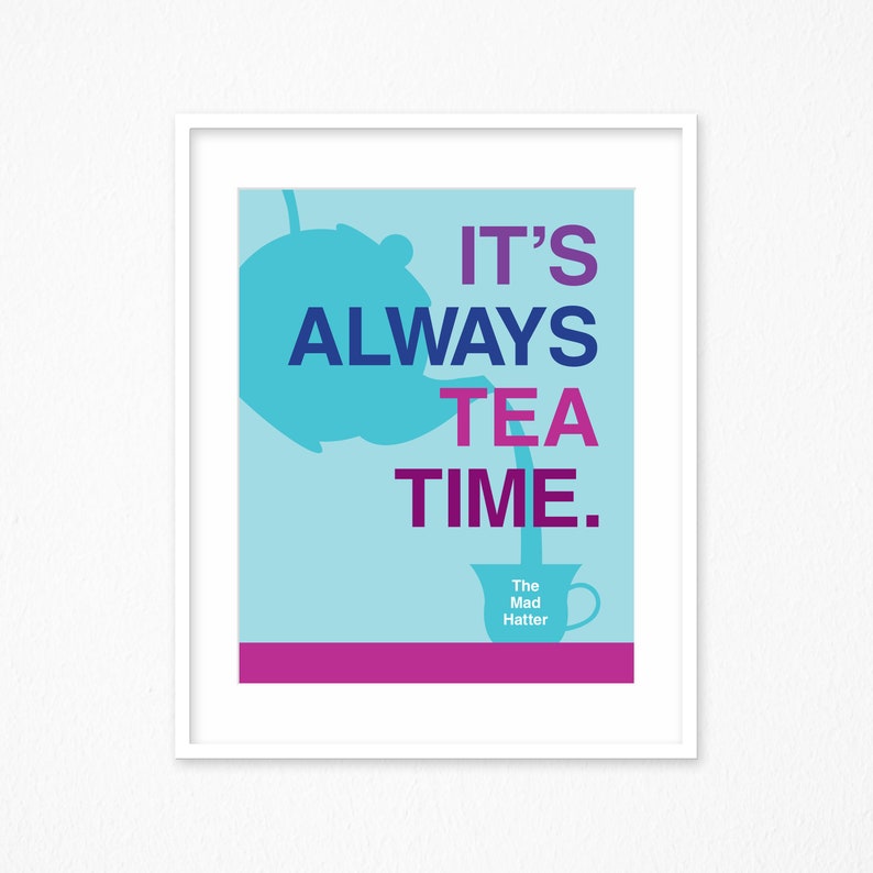 It’s Always Tea Time Wall Art, Kids Decor, Playroom Decor, Typography ...