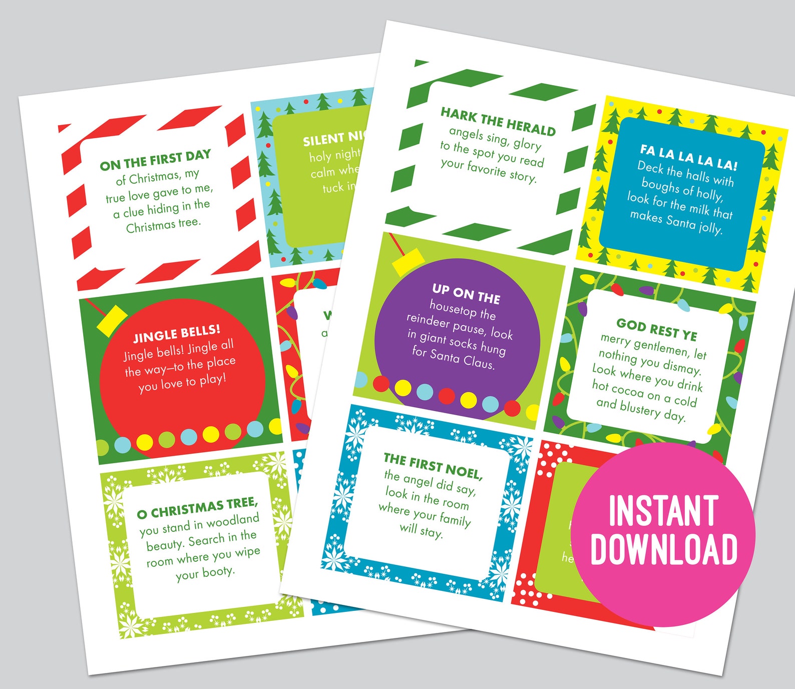 Christmas Scavenger Hunt, Christmas Song Game, Holiday Scavenger Hunt ...