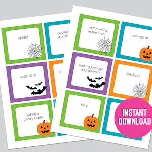 Halloween Charades, for Kids, Halloween Party Game, Printable Game ...