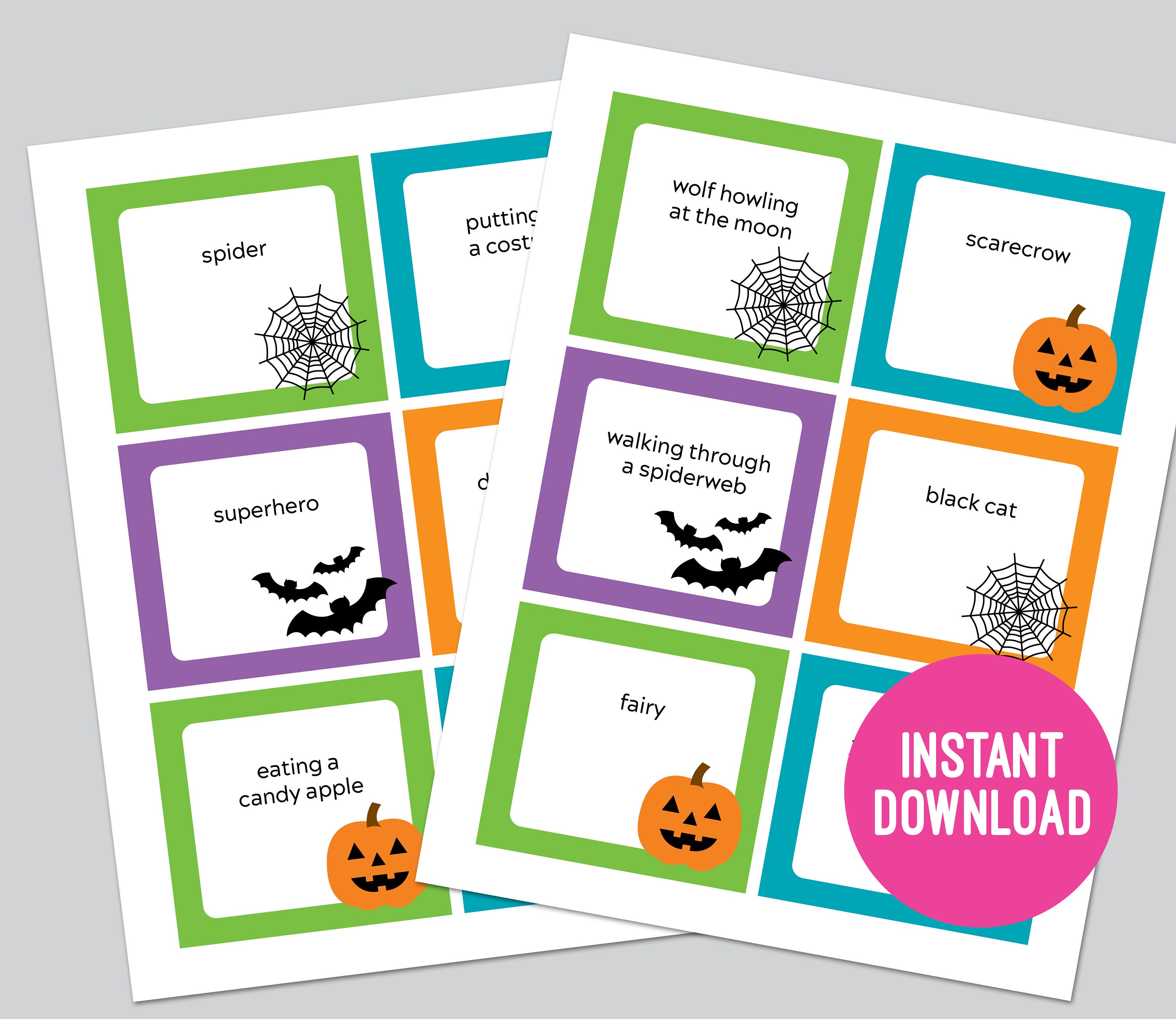 Halloween Charades, for Kids, Halloween Party Game, Printable Game ...