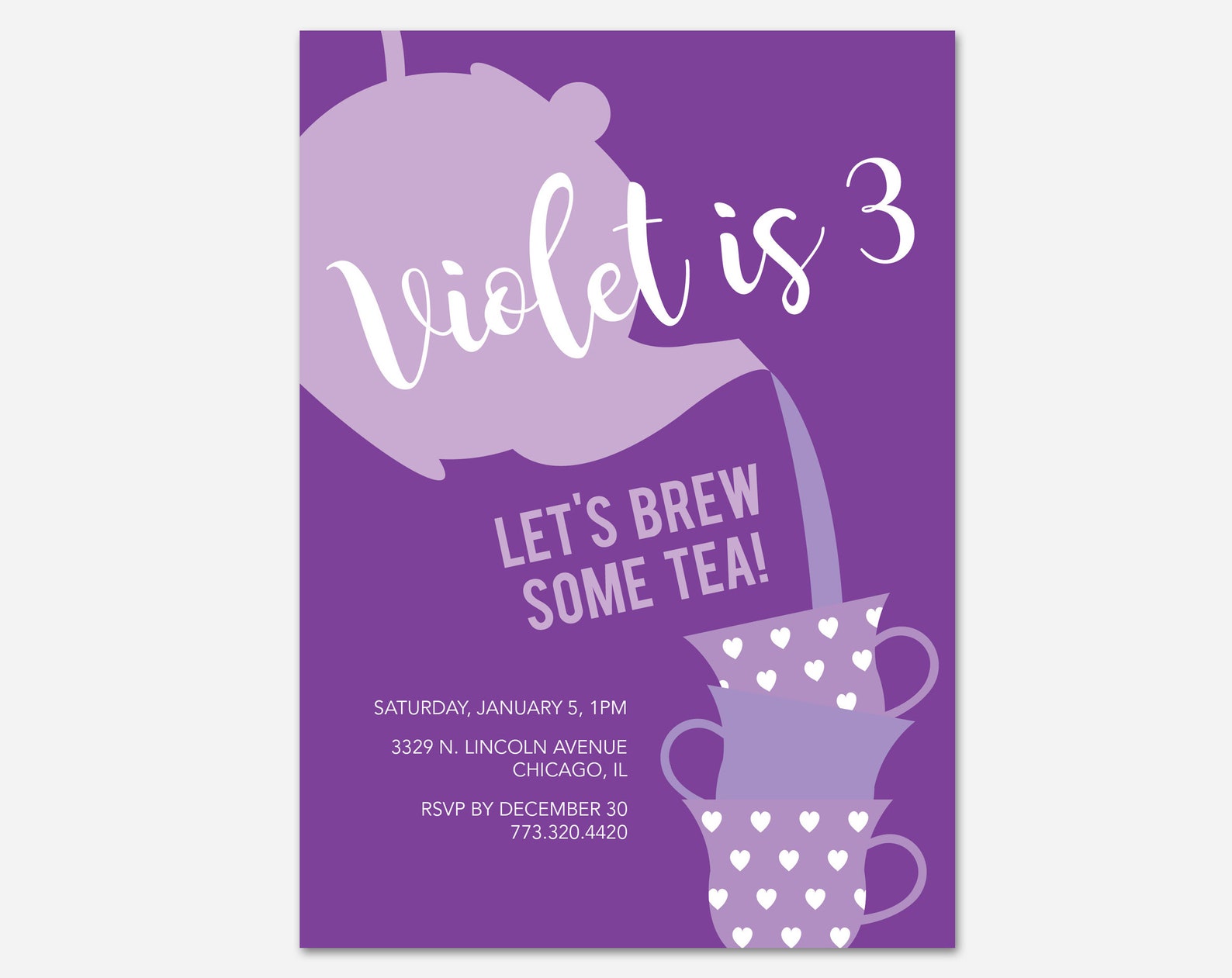 Tea Party Birthday Invitation, Tea Party Birthday, Tea Party Birthday ...