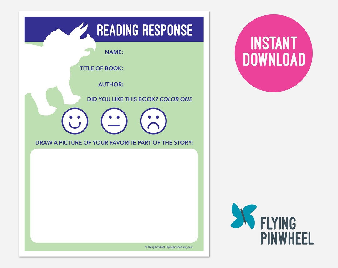 Dinosaur Reading Response Worksheet, Student Printable, Reading ...