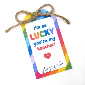 Teacher Gift Tag PRINTABLE End of Year Teacher Gift Lucky Teacher Thank ...