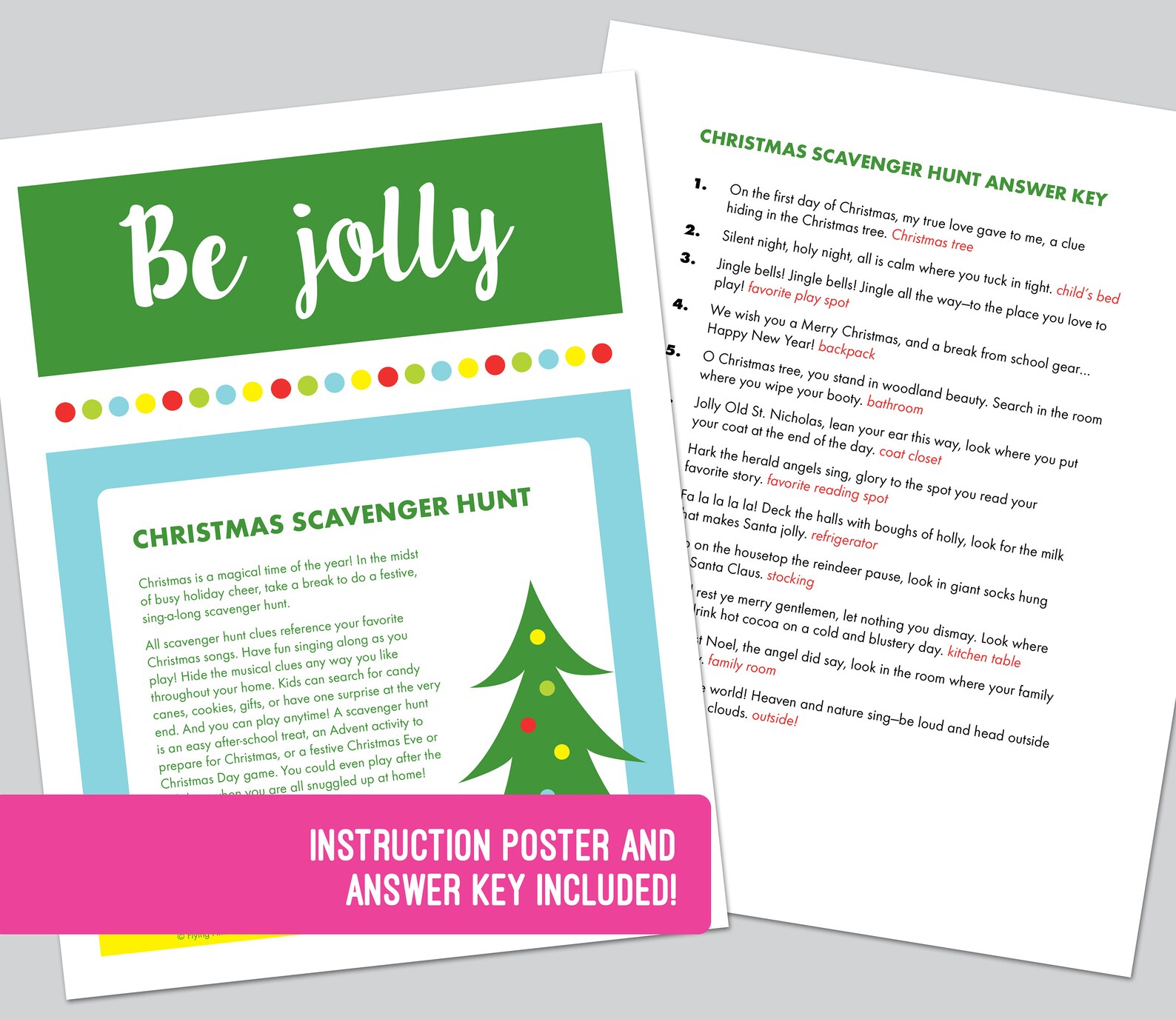 Christmas Scavenger Hunt, Christmas Song Game, Holiday Scavenger Hunt ...