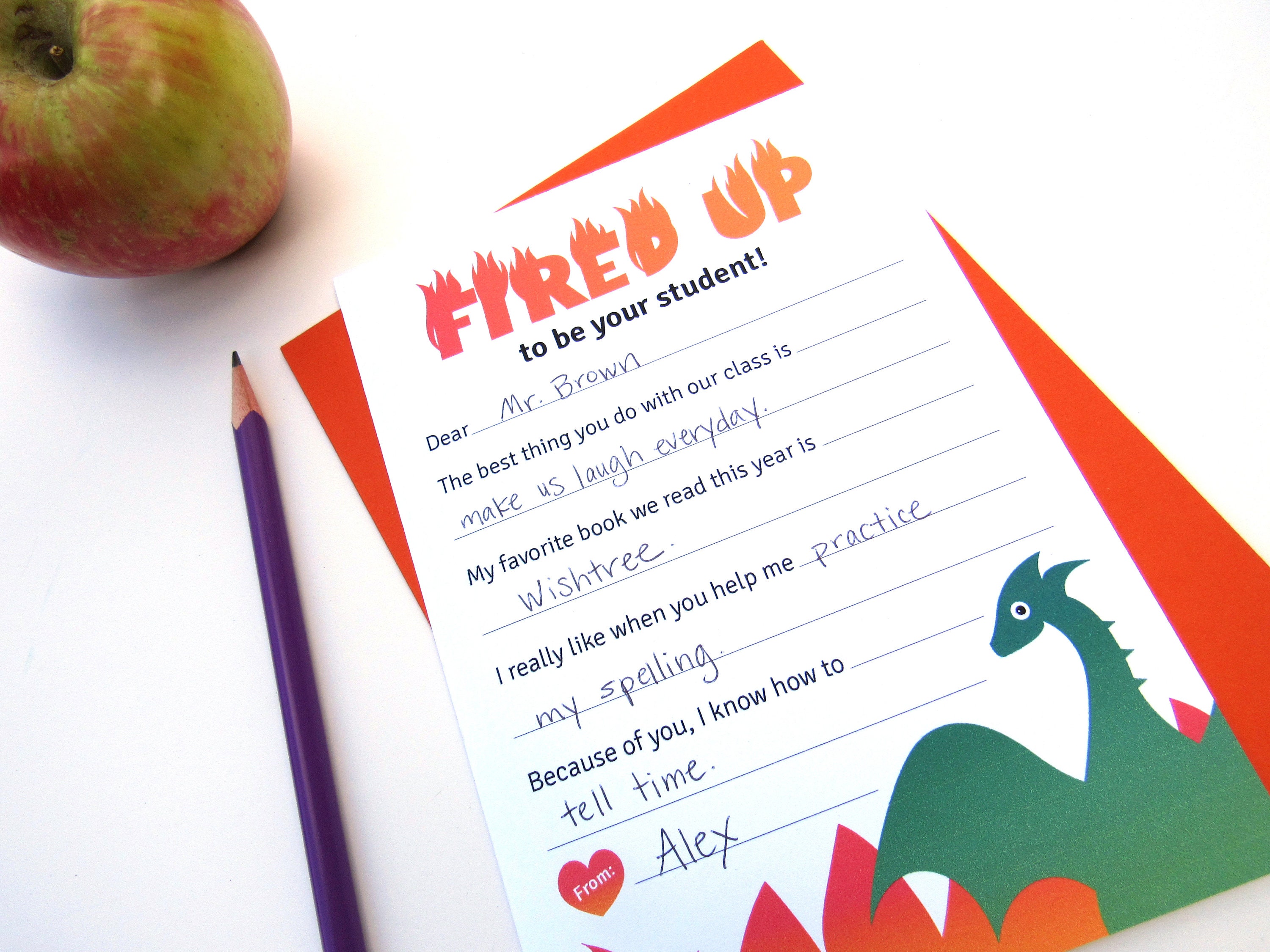 PRINTABLE Teacher Appreciation, Fill in the Blank, for Teacher, Dragon ...