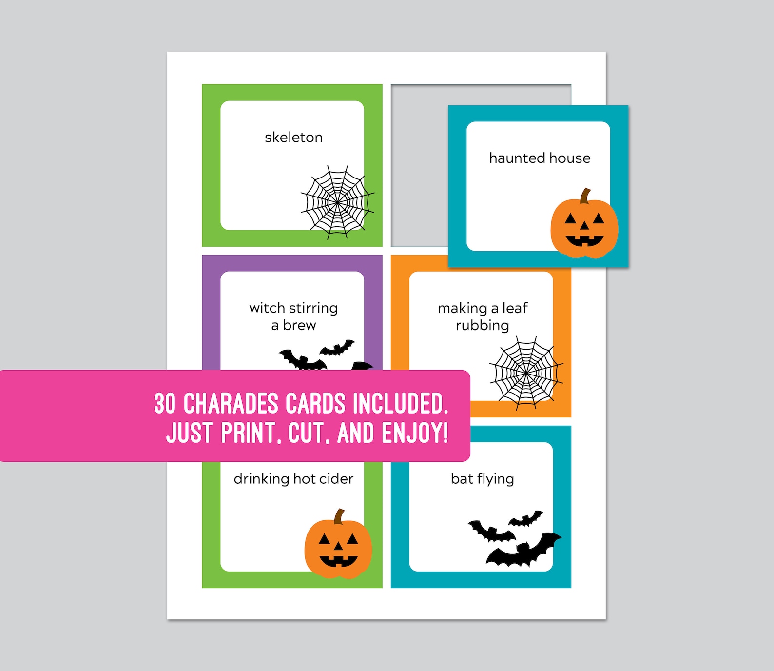 Halloween Charades, for Kids, Halloween Party Game, Printable Game ...