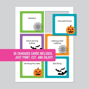 Halloween Charades, for Kids, Halloween Party Game, Printable Game ...