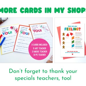 Christmas Teacher Card Teacher Thank You Card Printable - Etsy