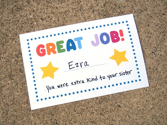 Great Job Award PRINTABLE for Kids Homeschool for School - Etsy