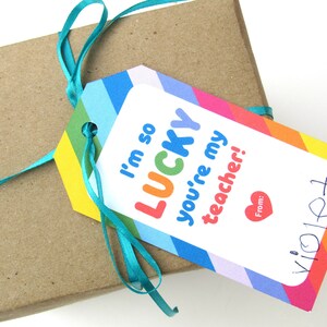 Teacher Gift Tag PRINTABLE End of Year Teacher Gift Lucky Teacher Thank ...