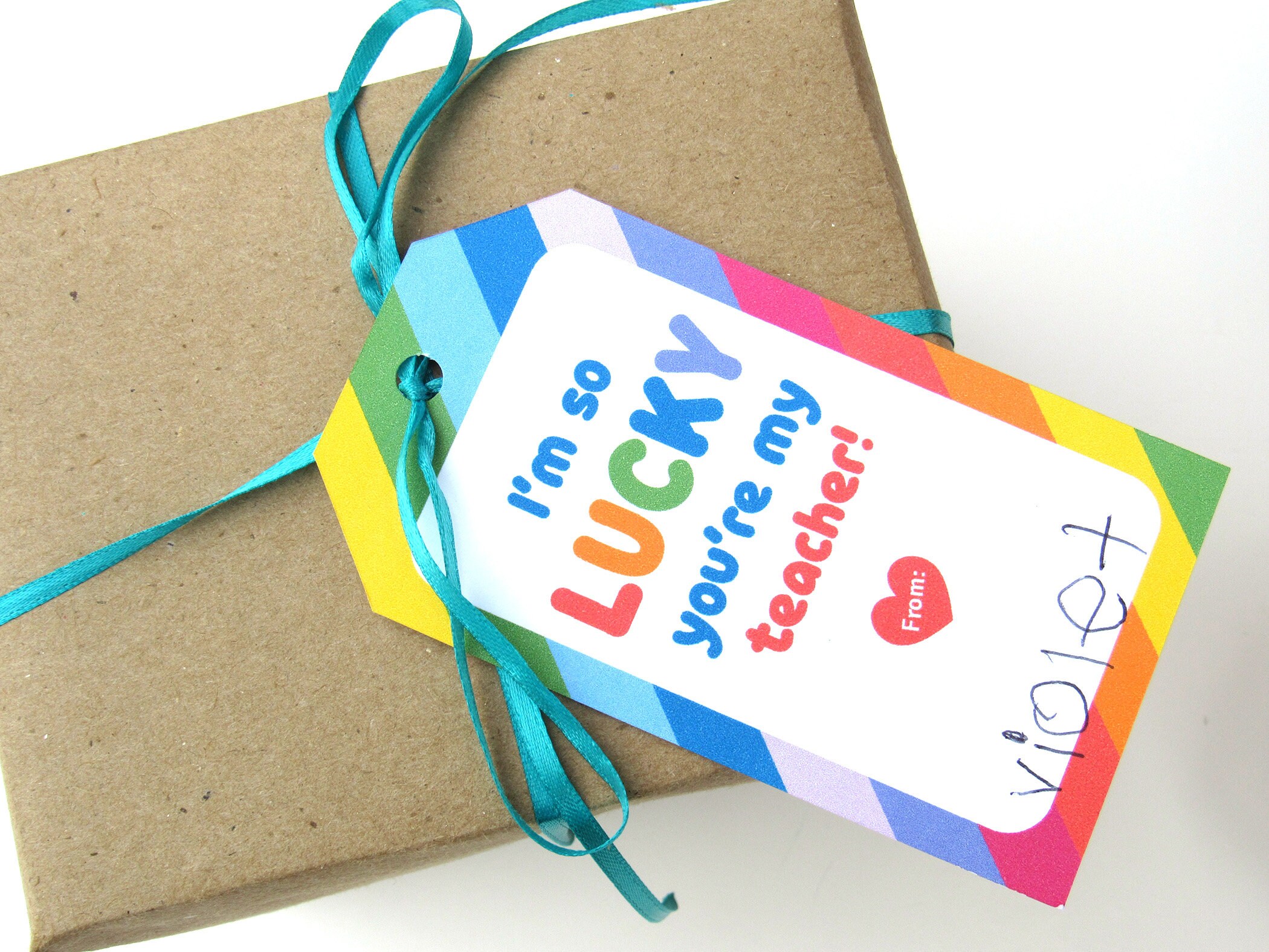 Teacher Gift Tag PRINTABLE End of Year Teacher Gift Lucky Teacher Thank ...