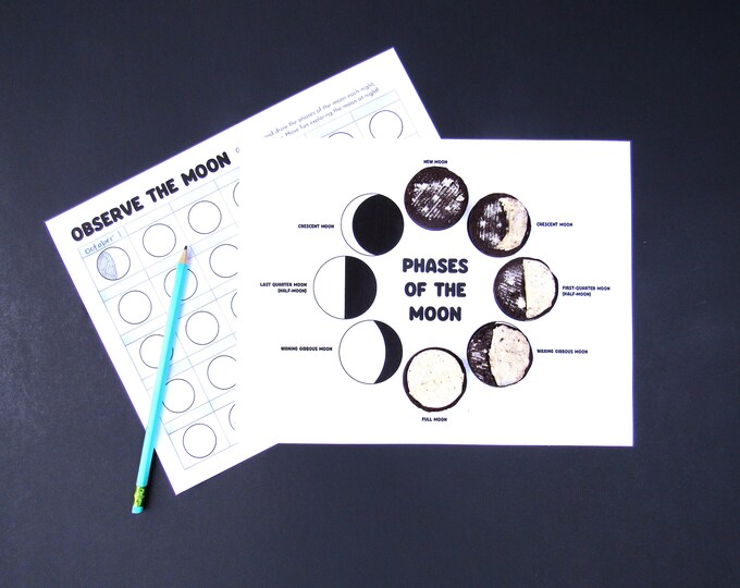 Phases of the Moon PRINTABLE, for Kids, Moon Calendar, for Children ...