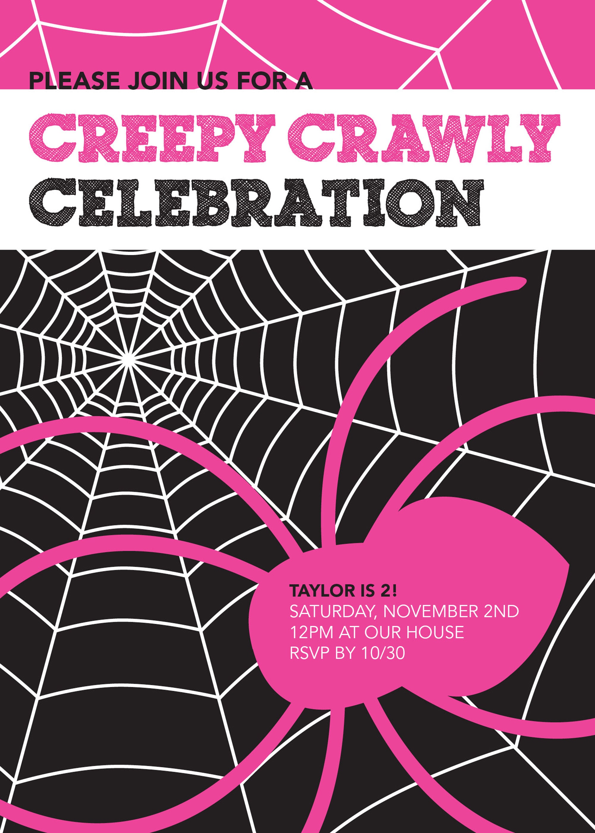 Spider Birthday Invitation, Spider Party, First Birthday, Custom ...