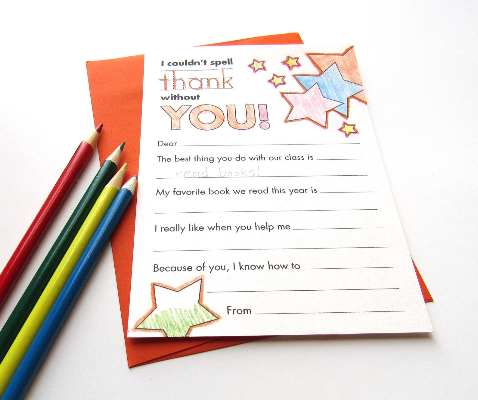 Teacher Appreciation Printable Thank You Card Printable - Etsy