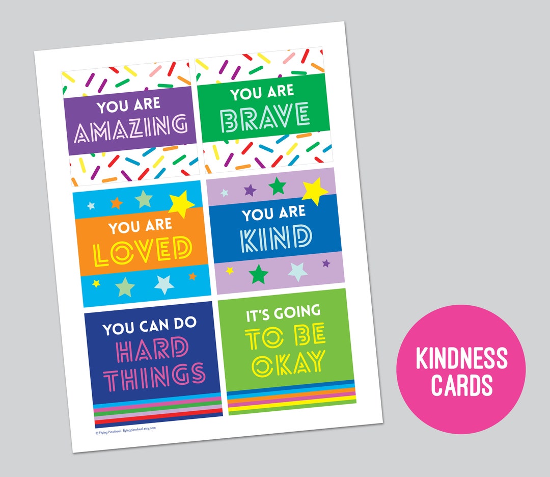 Kindness Cards, Lunchbox Notes, for Kids, for Adults, Printable, You ...