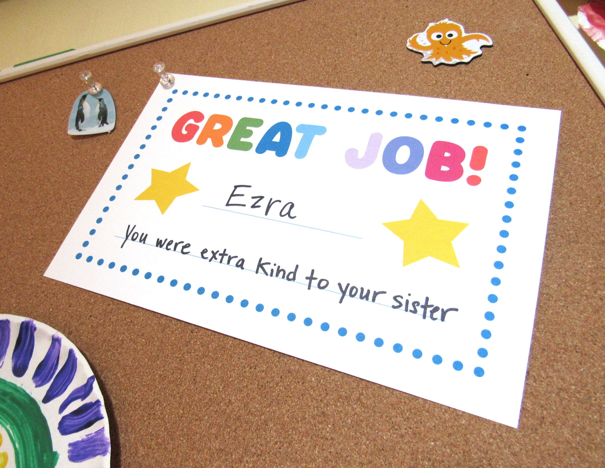 Great Job Award PRINTABLE, for Kids, Homeschool, for School, Great Job ...
