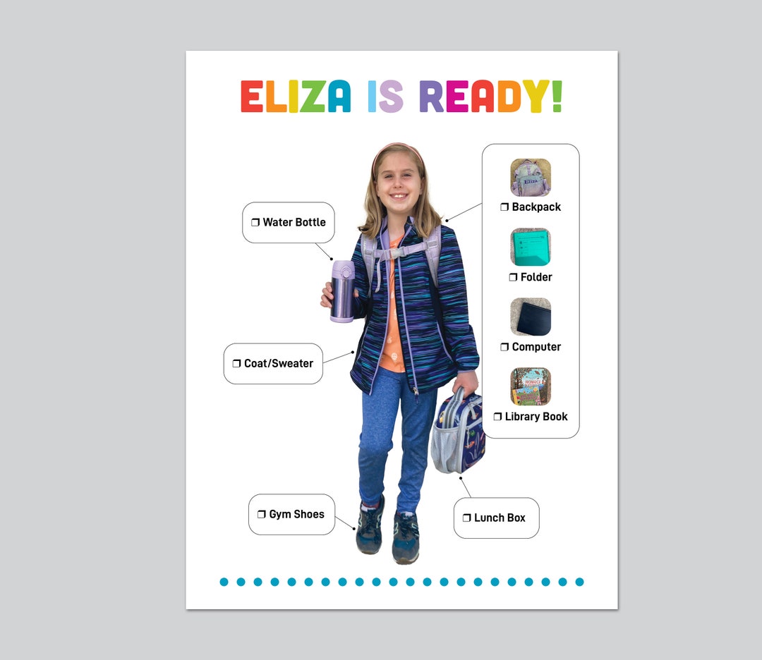 Out the Door Checklist, Before School Reminders, Visual Schedule, Daily ...