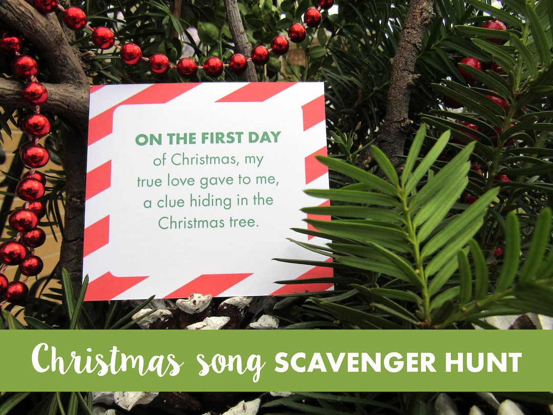 Christmas Scavenger Hunt, Christmas Song Game, Holiday Scavenger Hunt ...