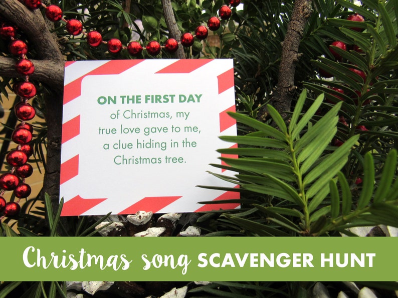 Christmas Scavenger Hunt, Christmas Song Game, Holiday Scavenger Hunt ...