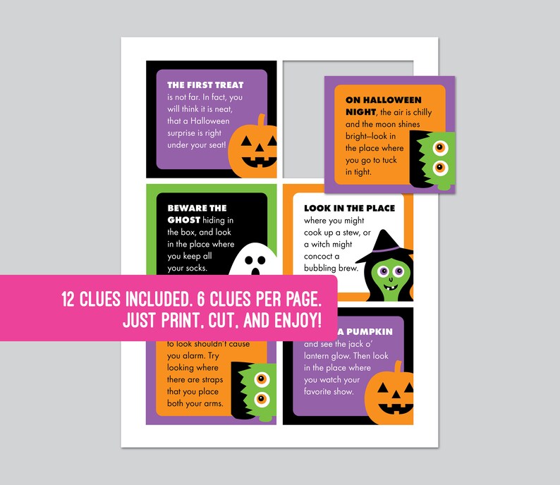 Halloween Scavenger Hunt, Printable, for Kids, Trick-or-treat ...