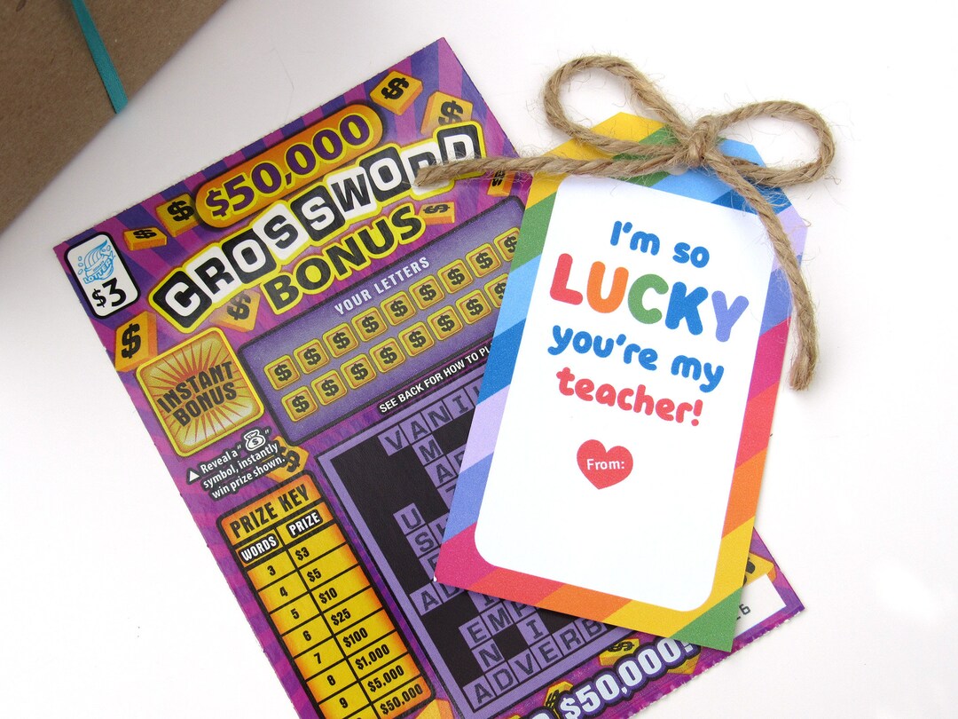 Teacher Gift Tag PRINTABLE End of Year Teacher Gift Lucky Teacher Thank ...