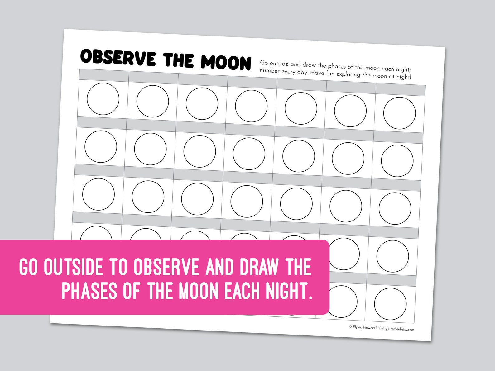 Phases of the Moon PRINTABLE, for Kids, Moon Calendar, for Children ...