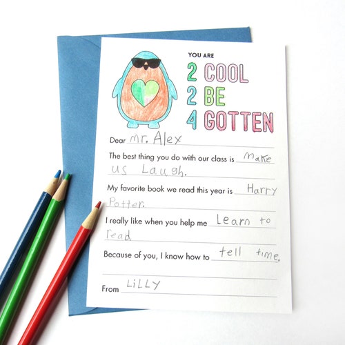 Teacher Appreciation Printable Thank You Card Printable - Etsy