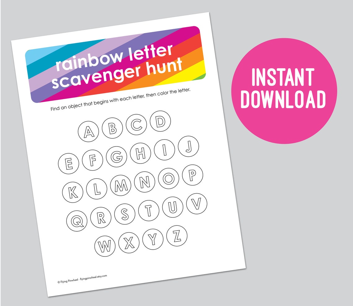 Alphabet Scavenger Hunt, Alphabet Printable Homeschool, Learning ...