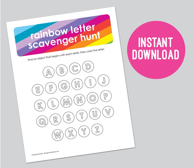 Alphabet Scavenger Hunt, Alphabet Printable Homeschool, Learning ...