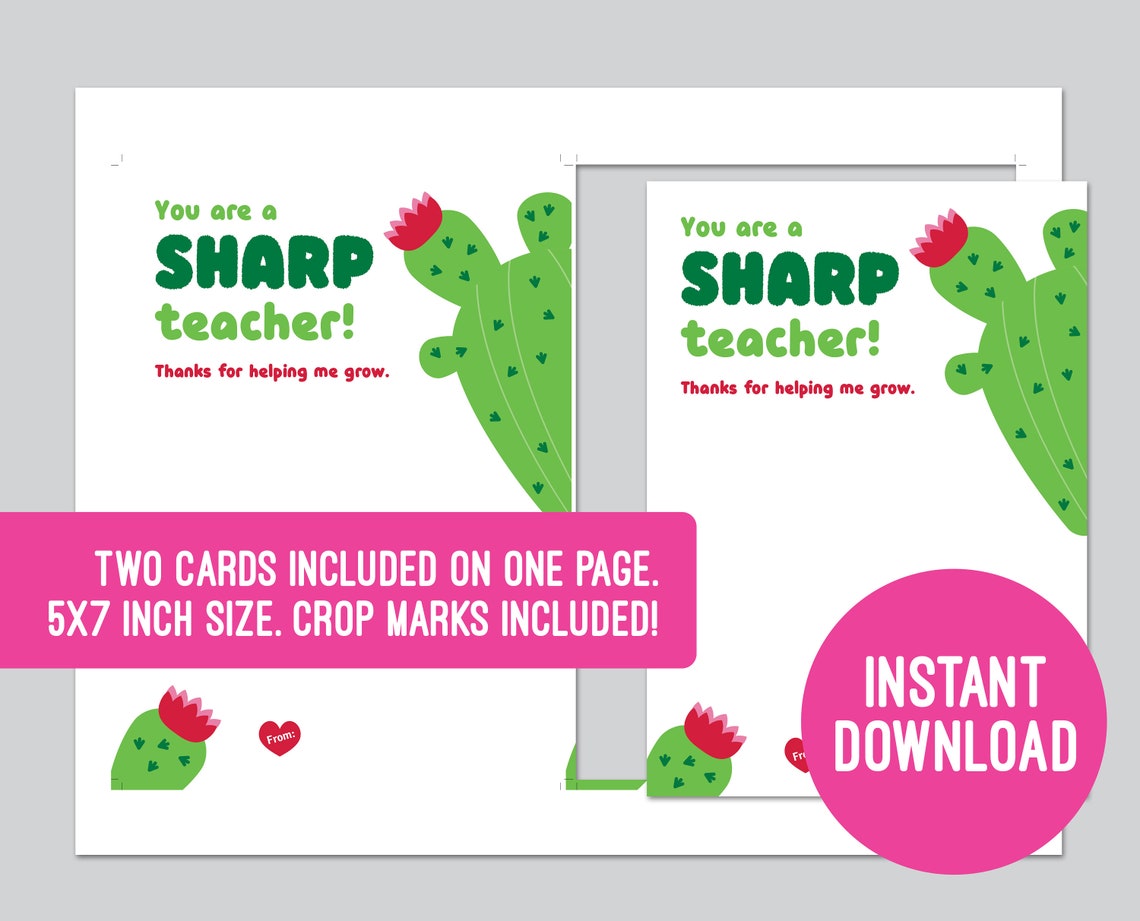 PRINTABLE Teacher Appreciation, Blank Card, Thank You Card, Dragon ...