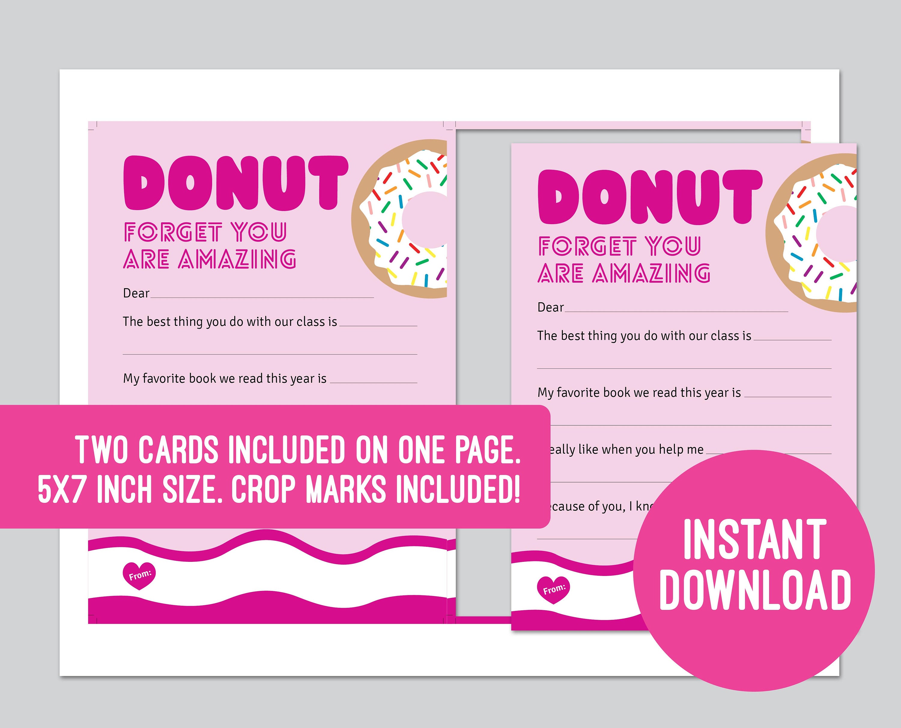 PRINTABLE Teacher Appreciation, Fill in the Blank, Thank You Card ...