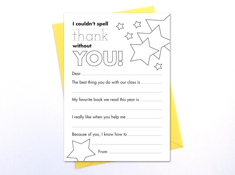 Teacher Appreciation Printable Thank You Card Printable - Etsy