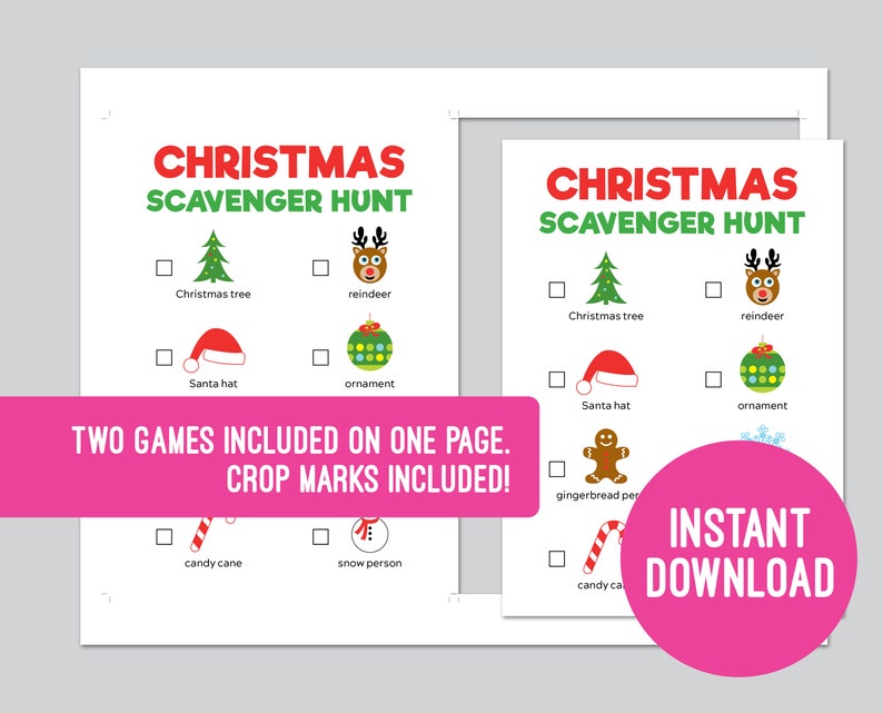 Christmas Scavenger Hunt, for Kids, Christmas Game, Printable Christmas ...