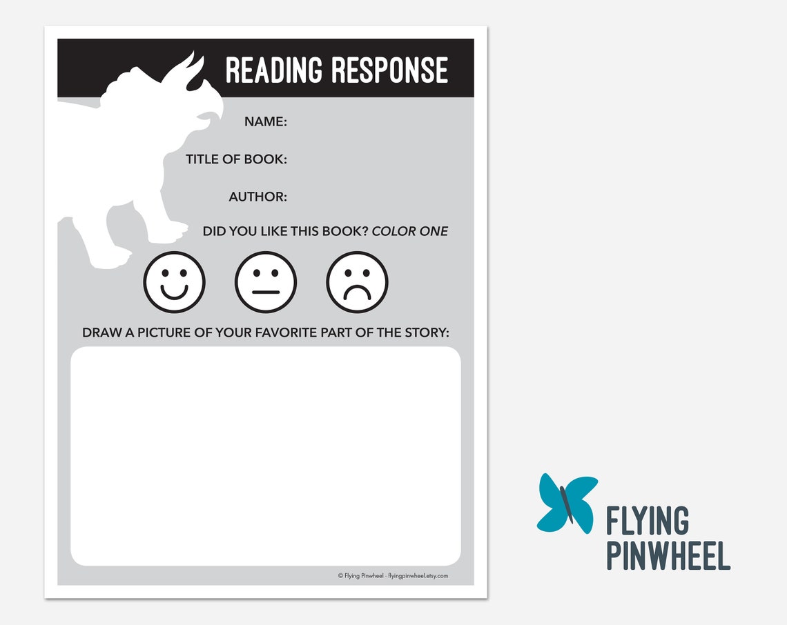 Dinosaur Reading Response Worksheet, Student Printable, Reading ...