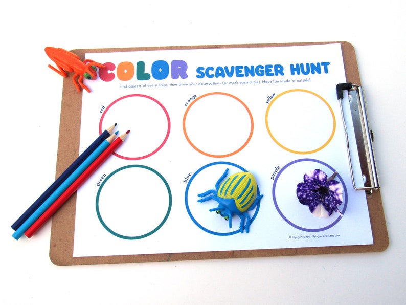Color Scavenger Hunt PRINTABLE for Kids Nature Walk - Etsy