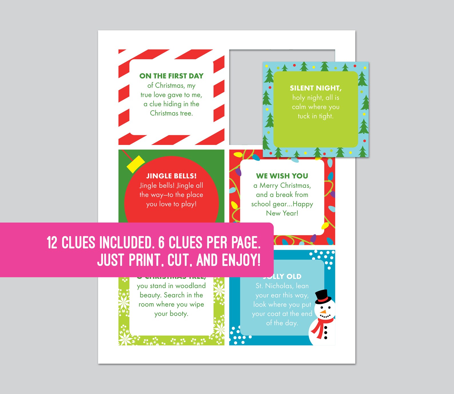 Christmas Scavenger Hunt, Christmas Song Game, Holiday Scavenger Hunt ...